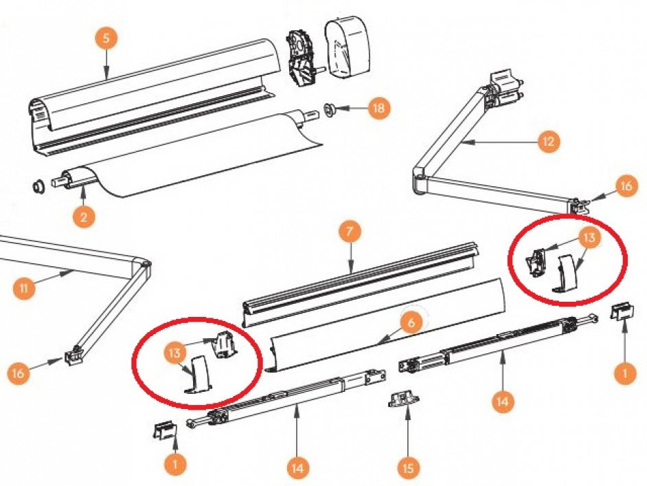 Reservdel Thule Omnistor Markis 5102 | Omnistor 5102 - Reservdelar ...
