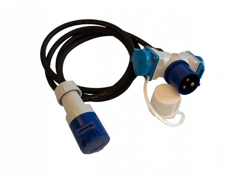 Grenuttag CEE-CEE med två schucko intag | Anslutningskablar 230V ...